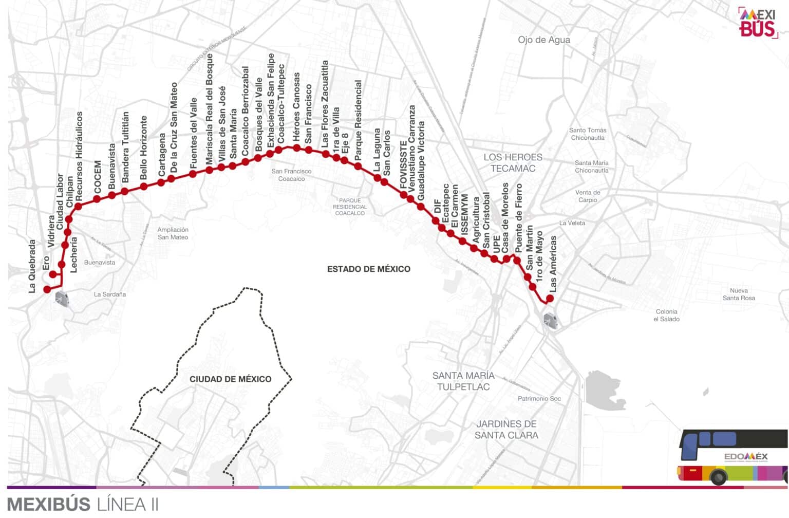Estas son las 4 líneas del Mexibús, conócelas